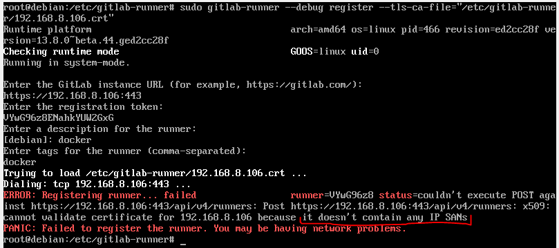 Gitlab Fix Issue On Legacy Attributes In Certificate When Register Gitlab Runner Lings Note
